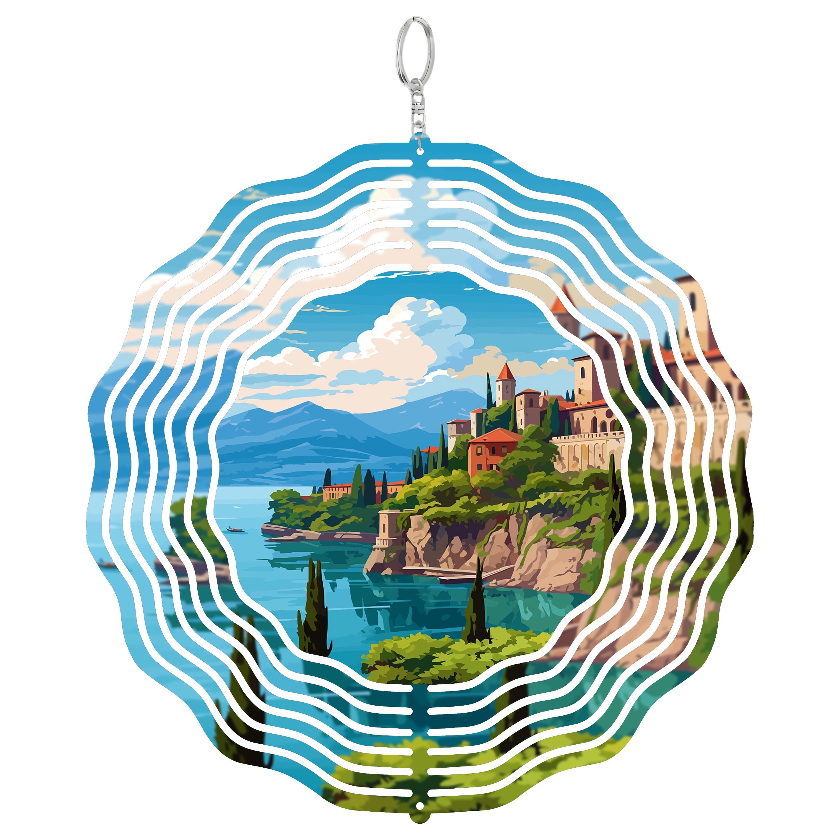 Lake Garda Italy 3D Wind Spinner Kinetic Yard Art Garden Hanging Decor ...