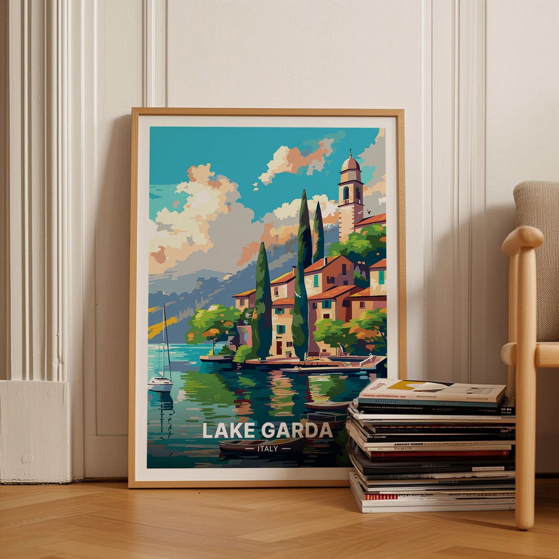Lake Garda Italy Poster, Scenic Travel Wall Art, Italian Lakeside Decor ...
