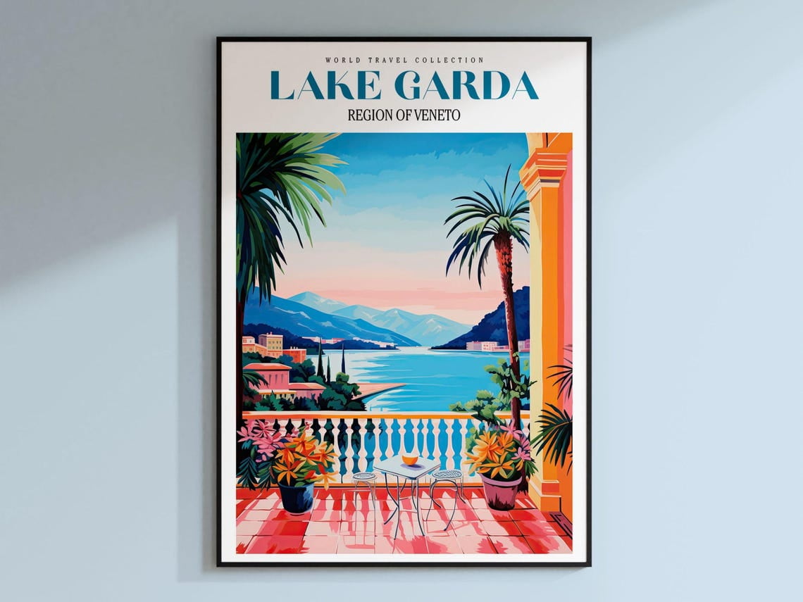 Lake Garda Print, Lake Garda Poster, Lake Garda Painting, Lake Garde ...