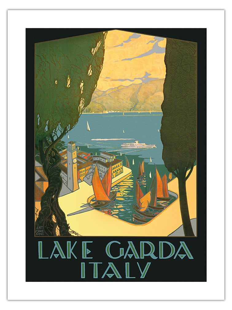 Lake Garda - Riva Italy - Vintage Travel Poster by Antonio Simeoni c ...