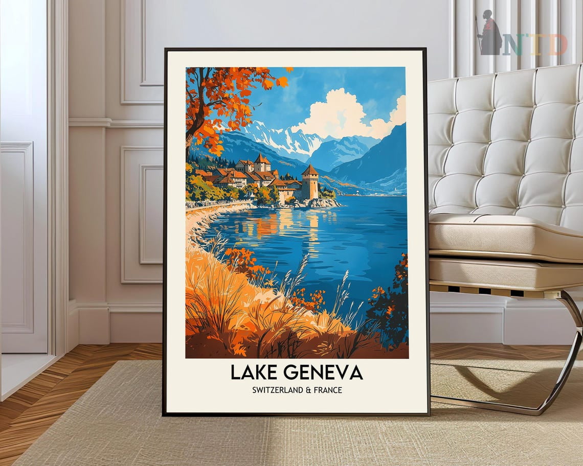 Lake Geneva Print, Lake Geneva Wall Art, Lake Geneva Poster, Lake ...
