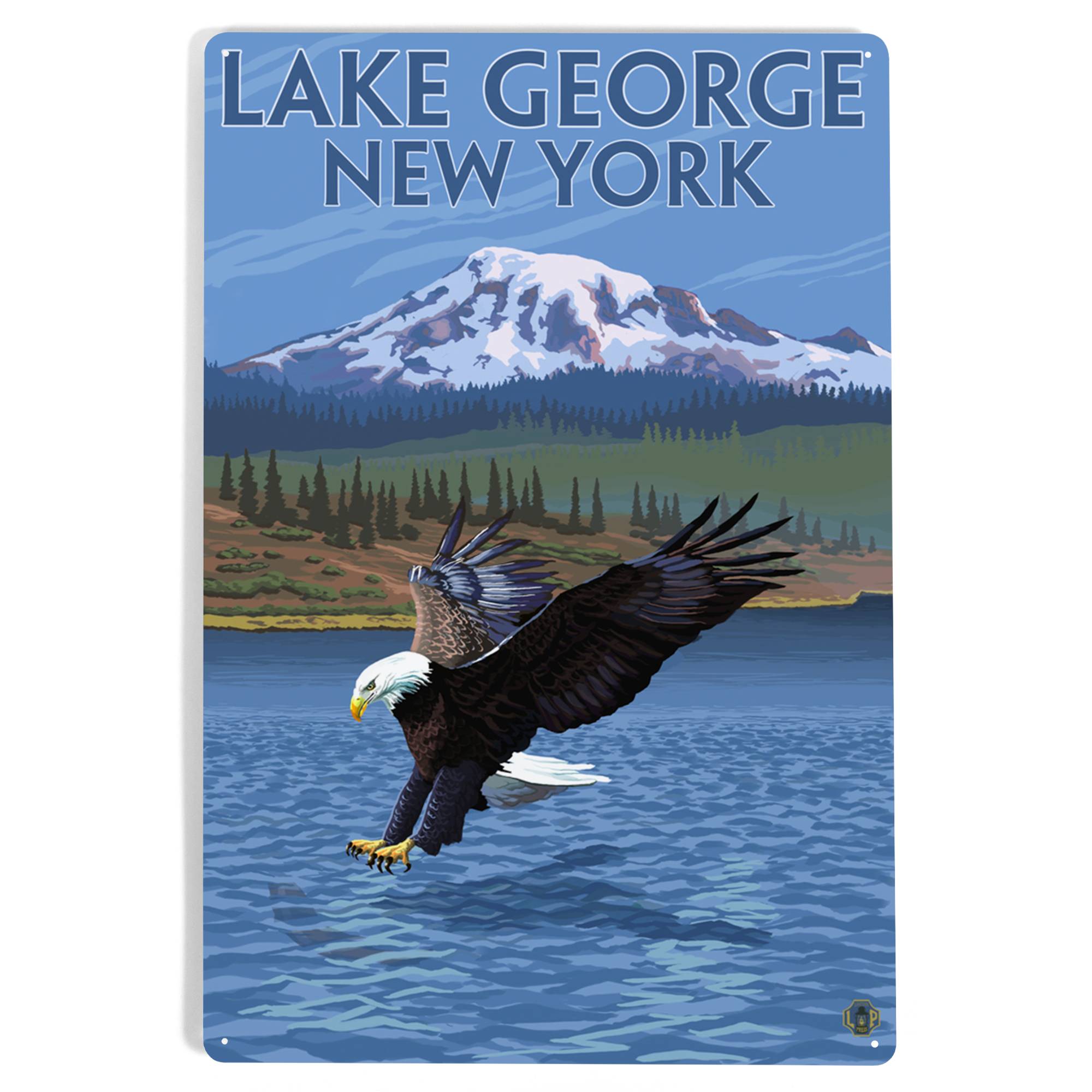 Lake George, New York, Eagle Fishing (12x18 Aluminum Art, Indoor ...
