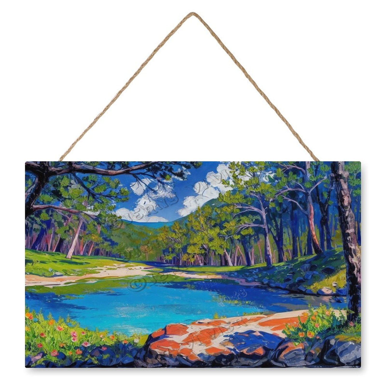 Lake Hanging Wood Sign Home Decorative, Rustic Farmhouse Wooden Wall ...