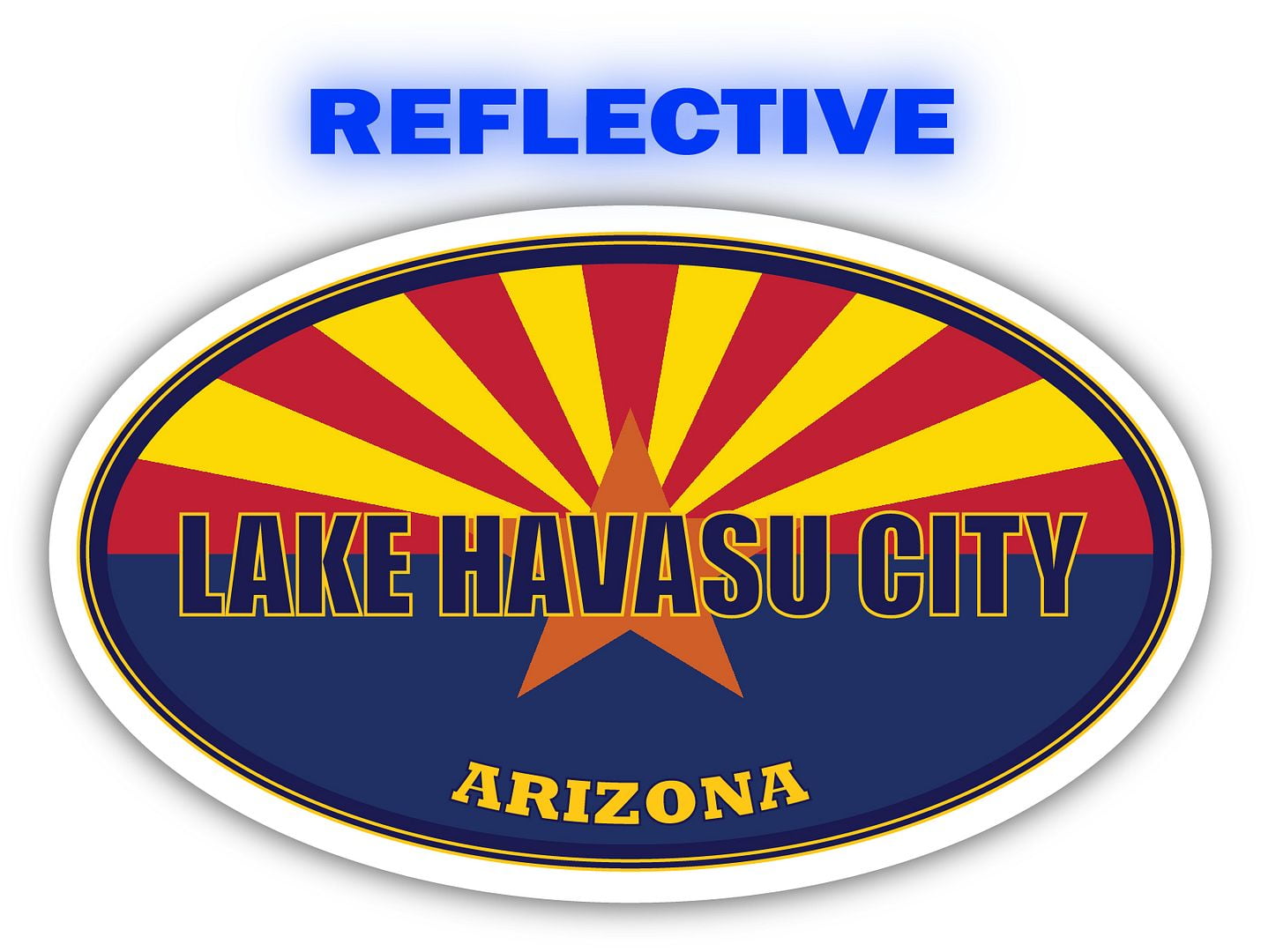 Lake Havasu City City Arizona State Flag | AZ Flag Mohave County Oval ...