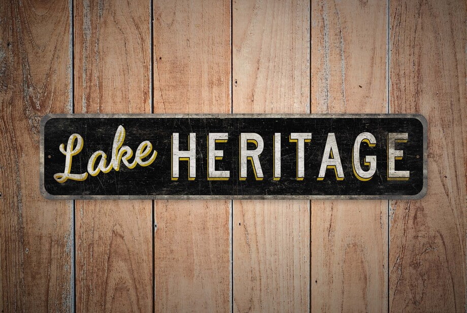 Lake Heritage Sign Lake Heritage Decor Lake Name Sign Heritage Lake ...