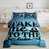 The Lake House Duvet Cover Queen Vintage Paddle Farmhouse Bedding Set ...