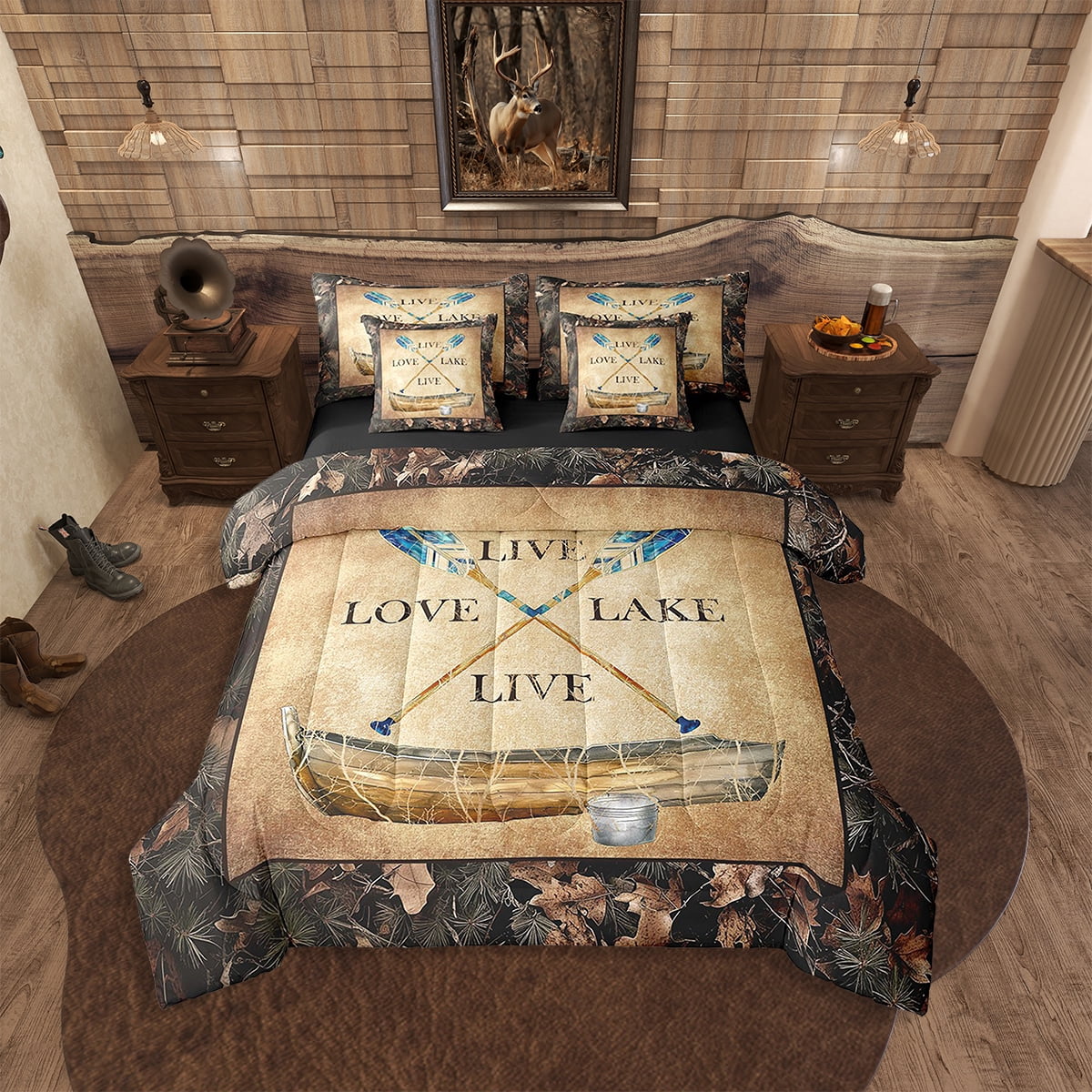 Lake House Bedding Sets 7 Piece Rustic Farmhouse Queen Comforter Set ...