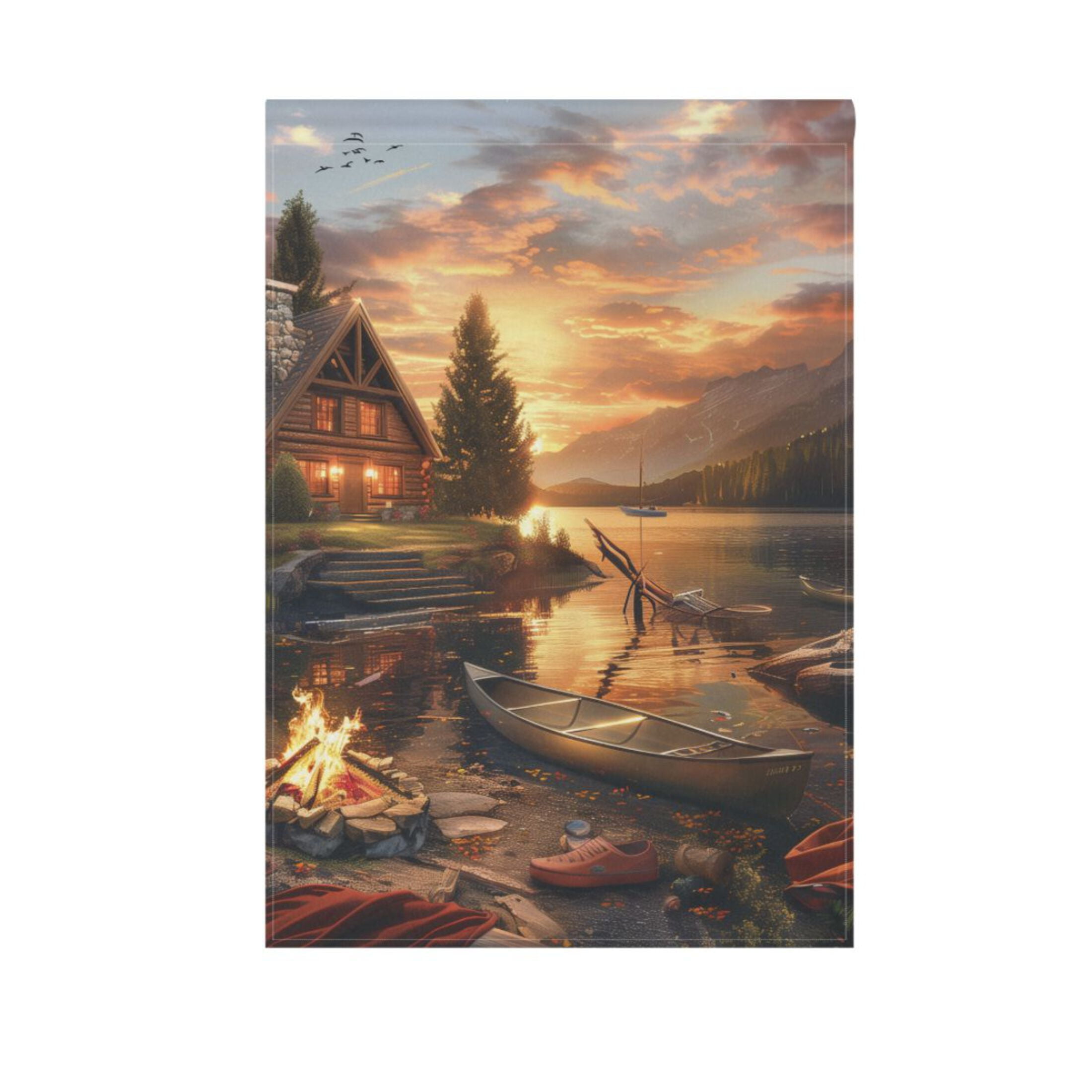 Lake House Campfire Boat Garden Flag 12X18 Double Sided Yard Flags for ...