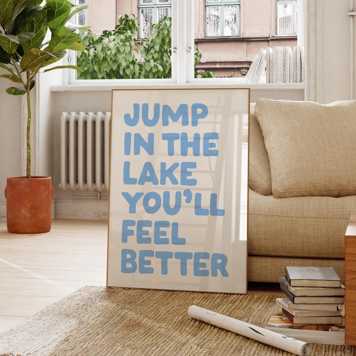Lake House Decor, Blue Lake Summer Quote Wall Art, Lake House , Trendy ...