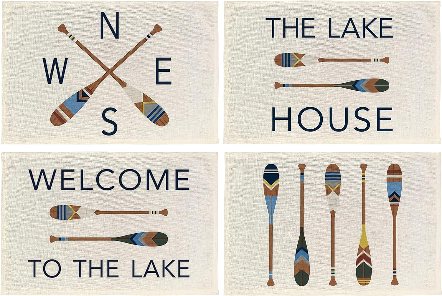Lake House Decor Placemats Set of 4,Lake Decor for The Home,Vintage ...