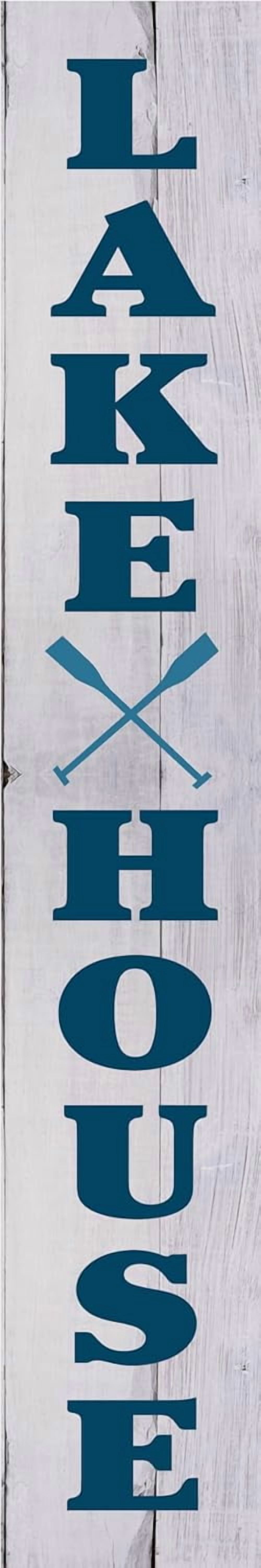 Lake House Decor for the Home Lake House with Oar Vertical Lake Sign ...