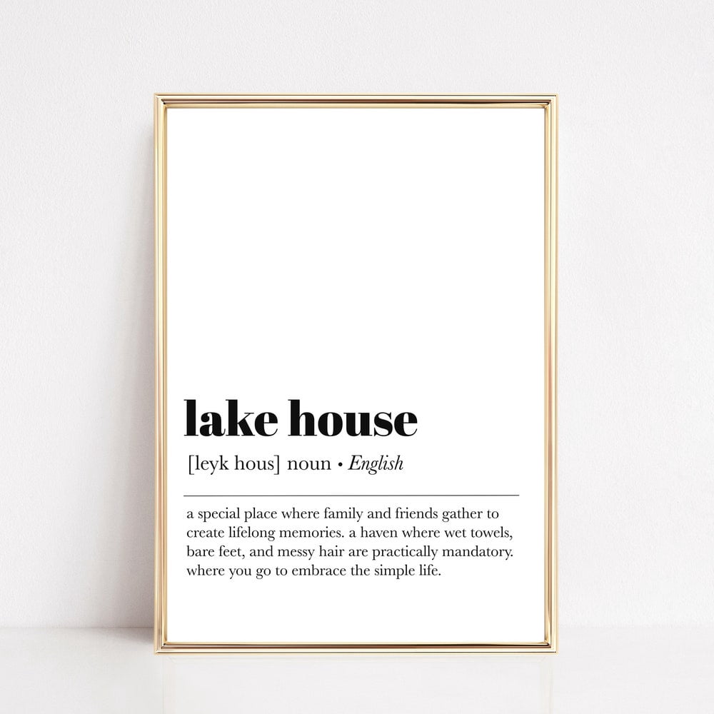 Lake House Definition Print, Gift Lake House, Lake House Decor, Lake ...