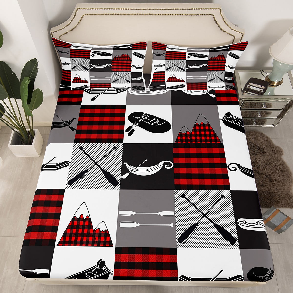 Lake House Fitted Sheet, Lake Life Bed Sheets Lake Day Essentials Bed ...