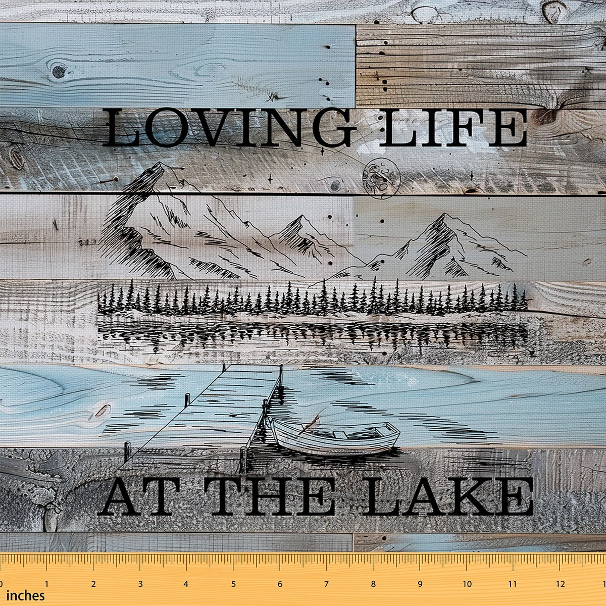 Lake House Indoor Outdoor Fabric,Jungle Mountain Decorative Fabric ...