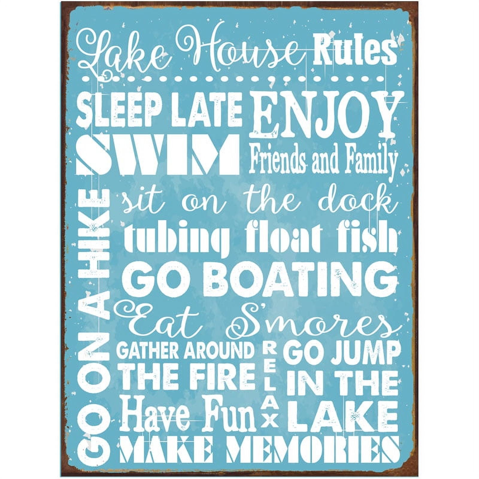 Lake House Rules Sign