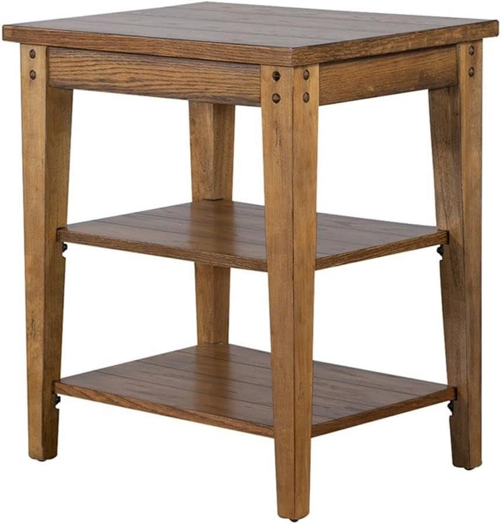 Lake House Tiered Table, 18" x 22" x 26", Medium Brown - Walmart.com