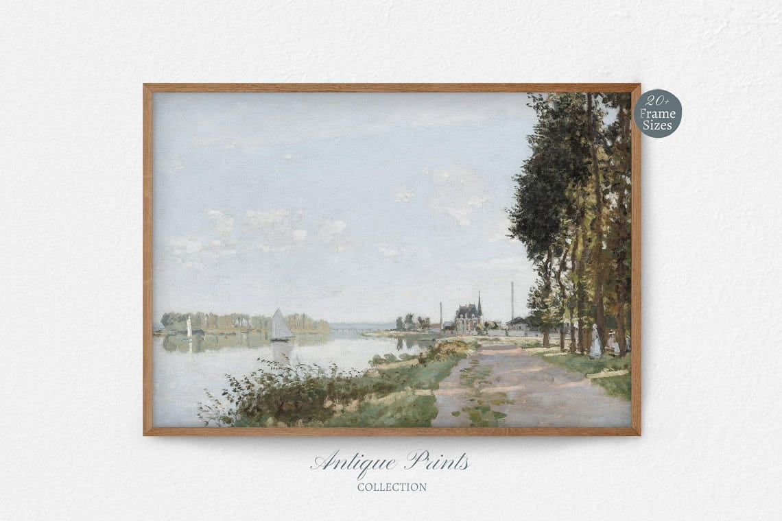 Lake Landscape Vintage, Antique Monet Wall Art, Summe French Country ...