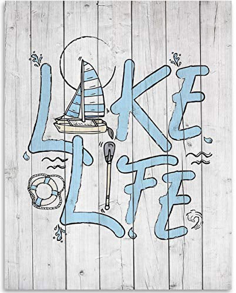 Lake Life - 11x14 Unframed Art Print - Great Lake House/Cabin/Bar ...