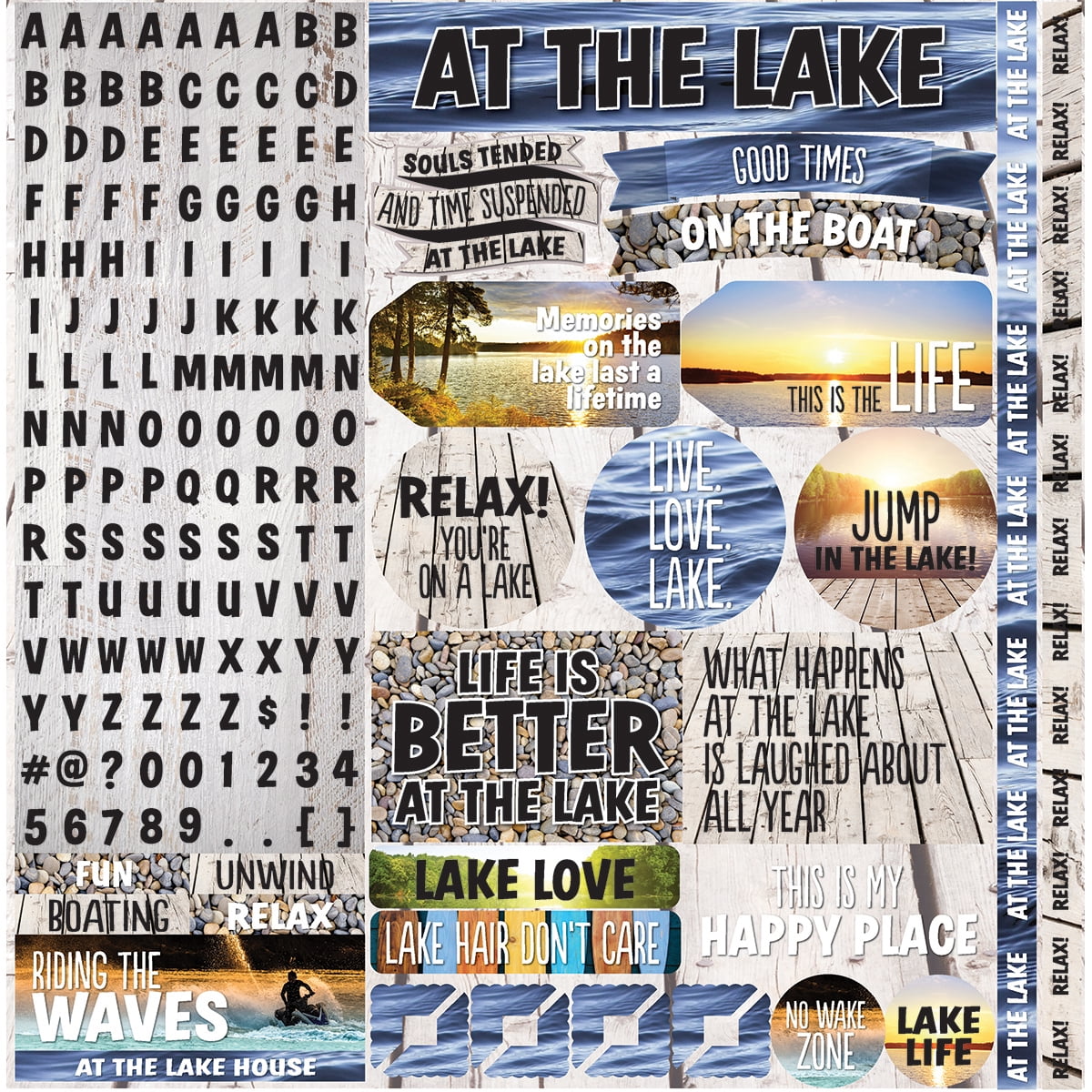 Lake Life Alpha Stickers 12" x 12" - Walmart.com