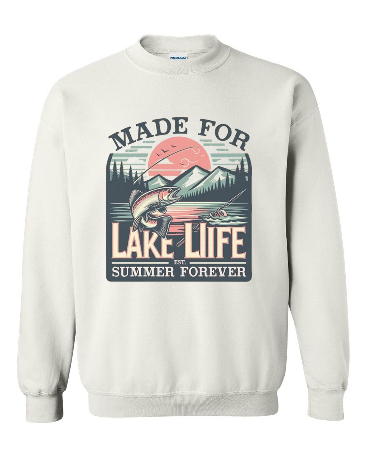 Lake Life Fishing Nature Peaceful Water Calm Vibe Outfit Sweatshirt ...