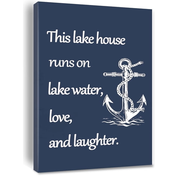 Lake Life House Canvas Decor for the Home This Lake House Runs on Lake ...