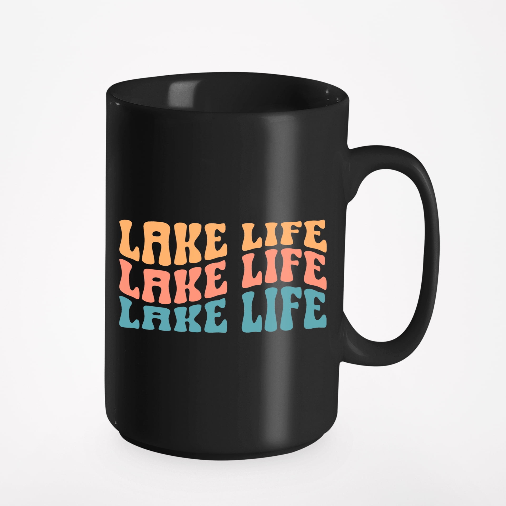 Lake Life, Lakeside Living Themed, Groovy Retro Wavy Text Merch Gift ...