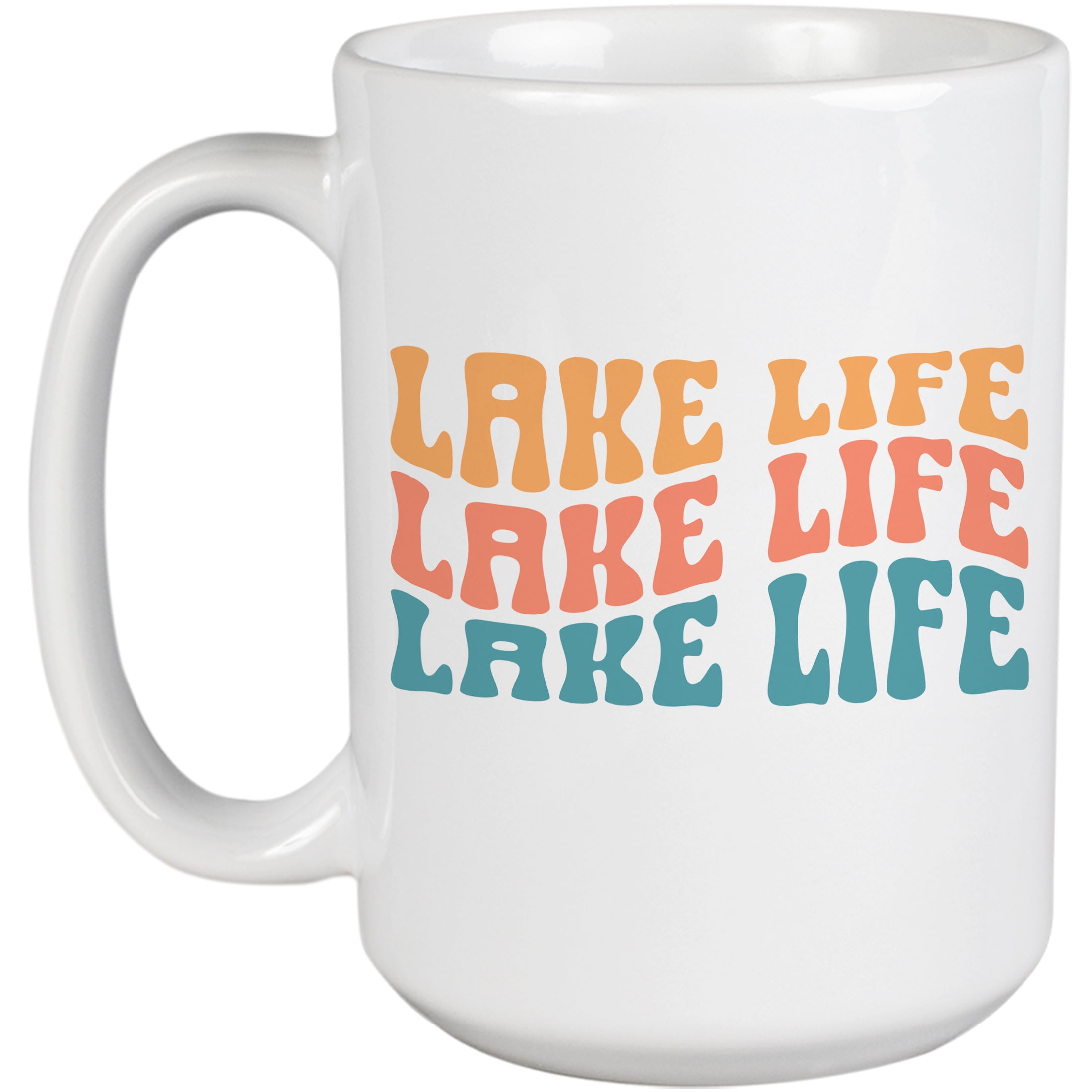 Lake Life, Living by Lakes Quote, Groovy Retro Wavy Text Merch Gift ...