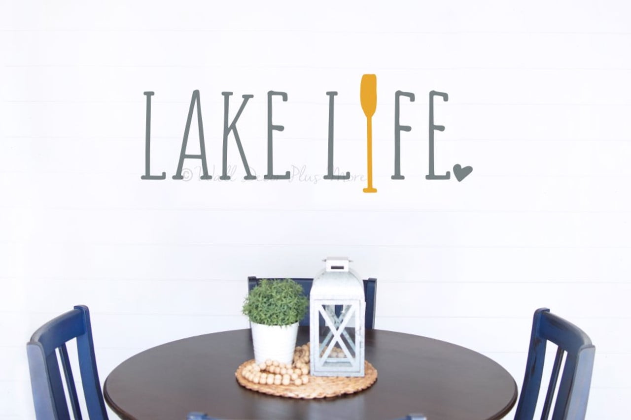 Lake Life Paddle Oar Vinyl Wall Art - Beach Decorations for Home ...