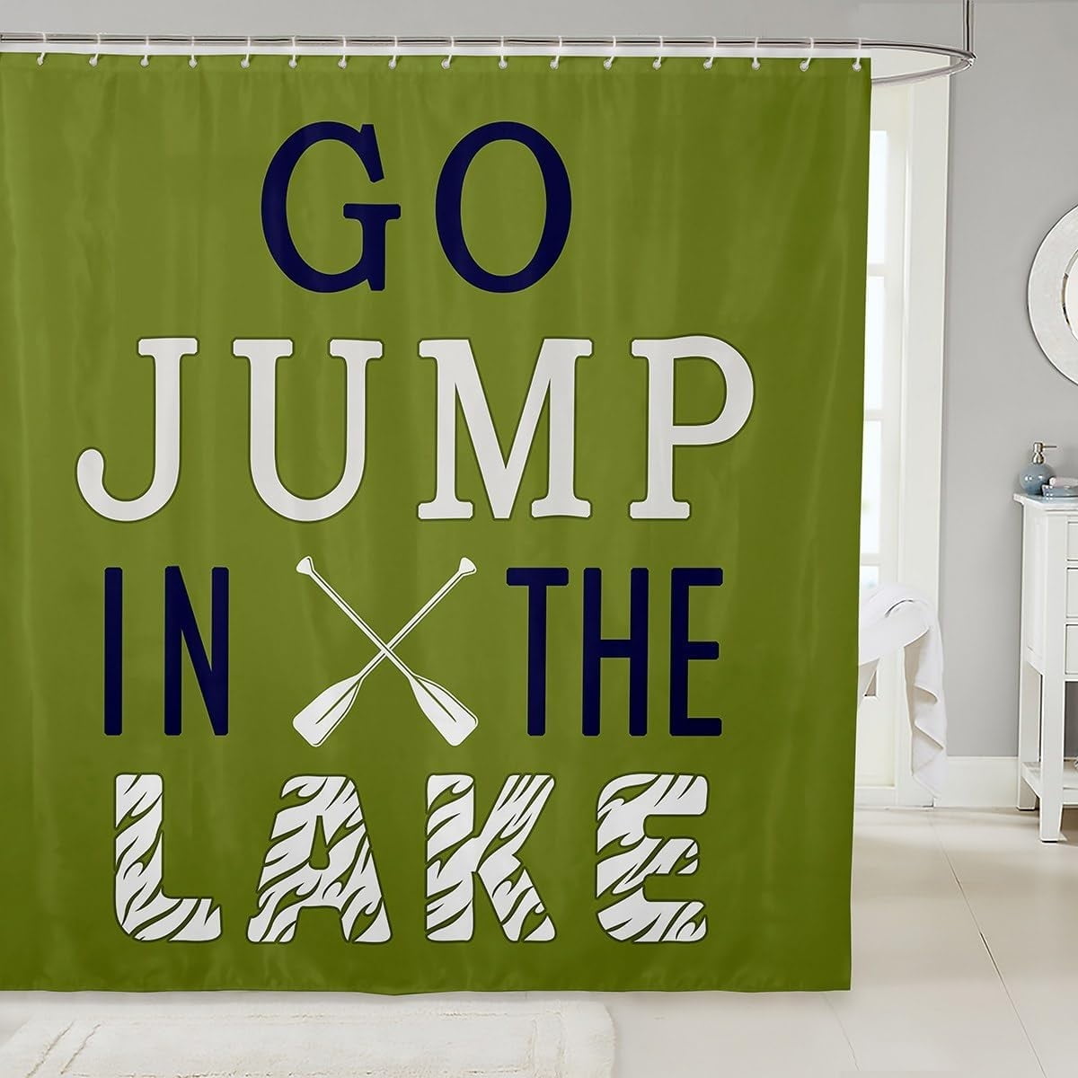 Lake Life Shower Curtain Lake Paddles Bathroom Shower Curtain Set for ...