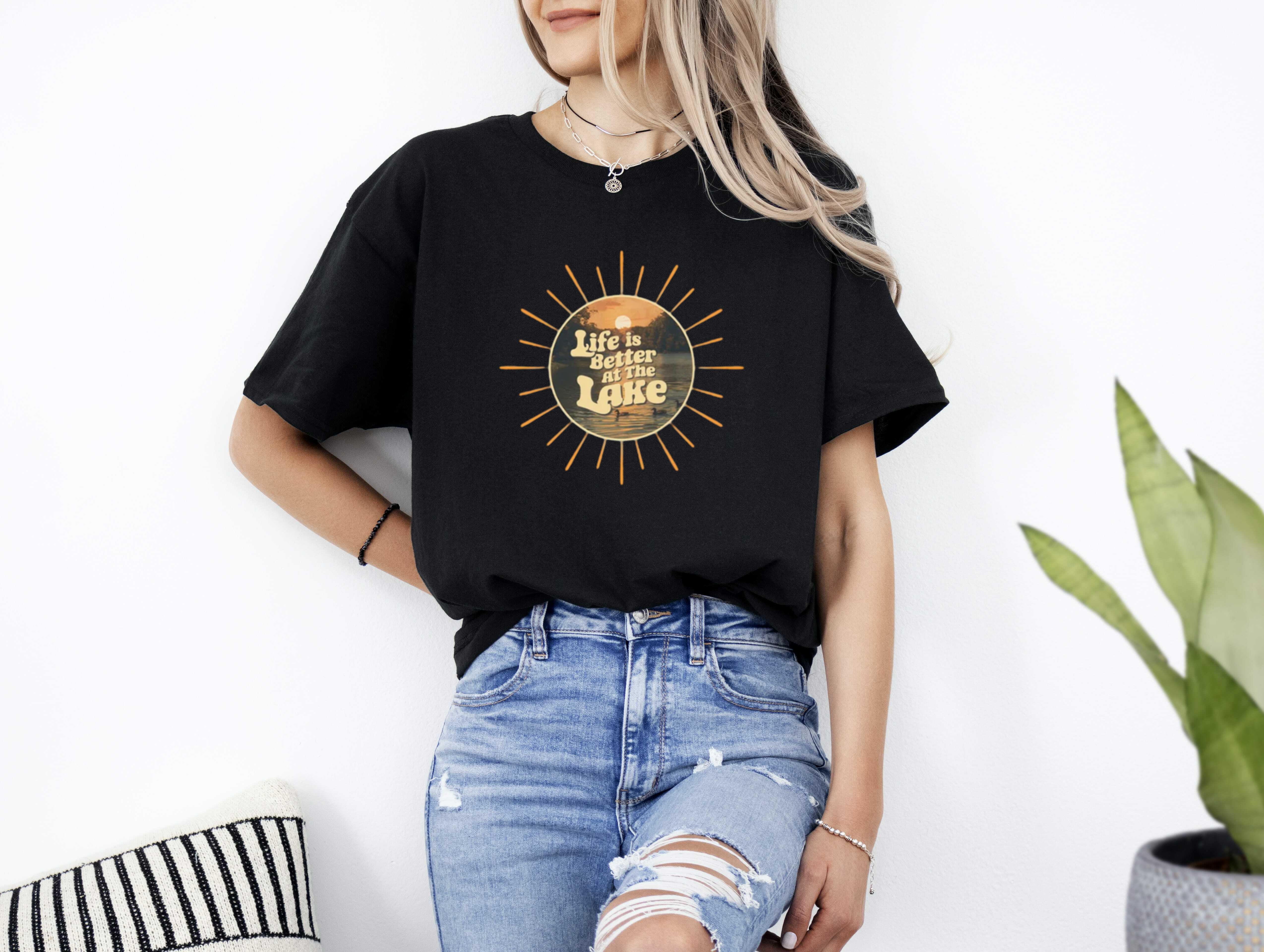 Lake Life T-Shirt With Cottagecore Aesthetic For Family Vacation Style, for men & women, up to ...