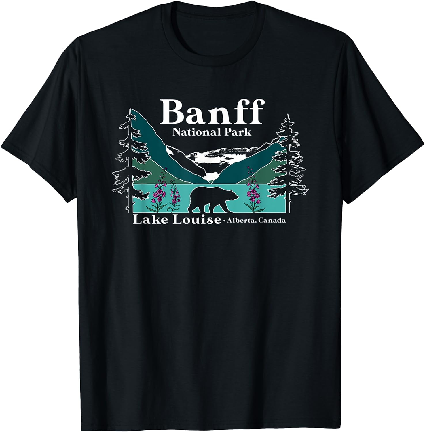 Lake Louise Alberta Banff National Parks Canada Bear T-Shirt - Walmart.com