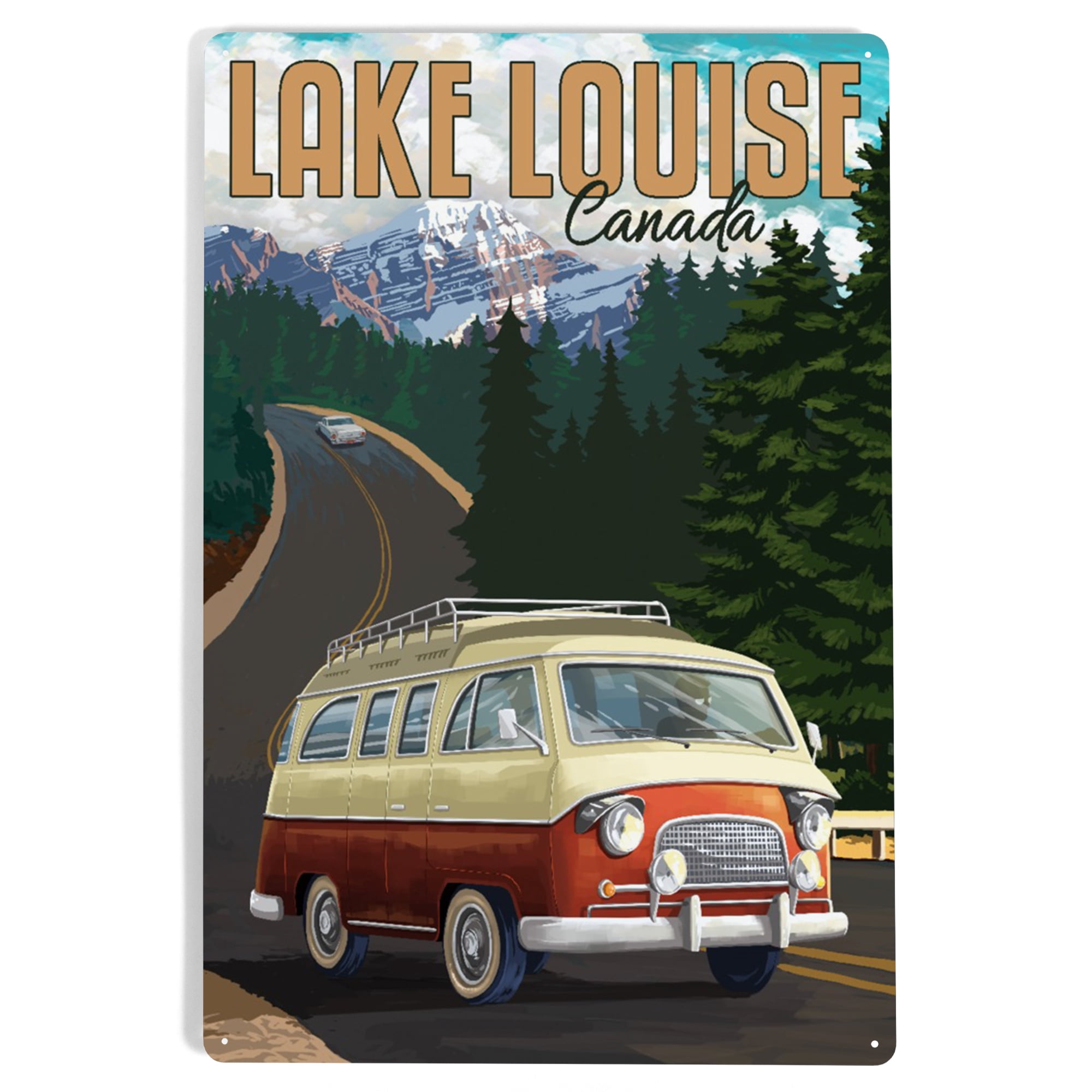 Lake Louise, Canada, Camper Van (12x18 Aluminum Art, Indoor Outdoor ...
