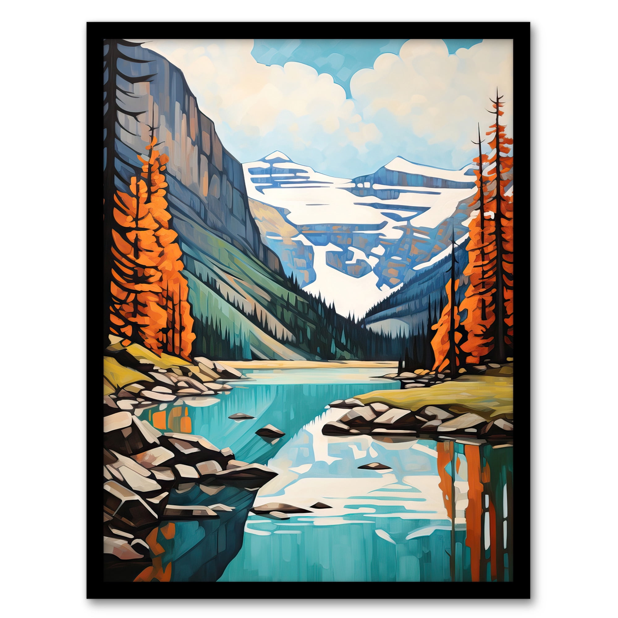 Lake Louise Oil Painting Canada Banff National Park In Autumn Art Print ...