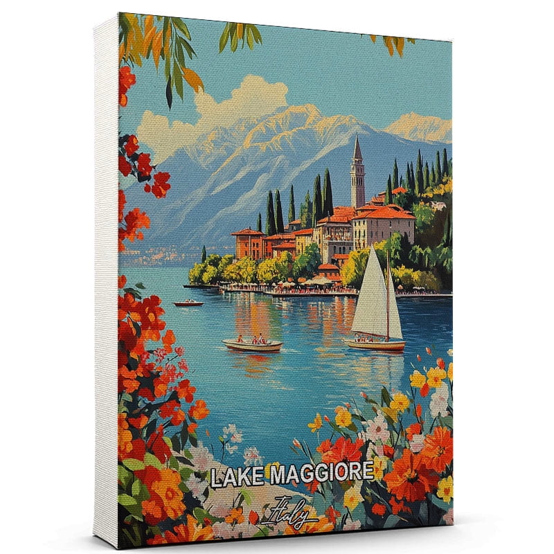 Lake Maggiore Travel Canvas Wall Art – Italy Canvas – Travel-Inspired ...