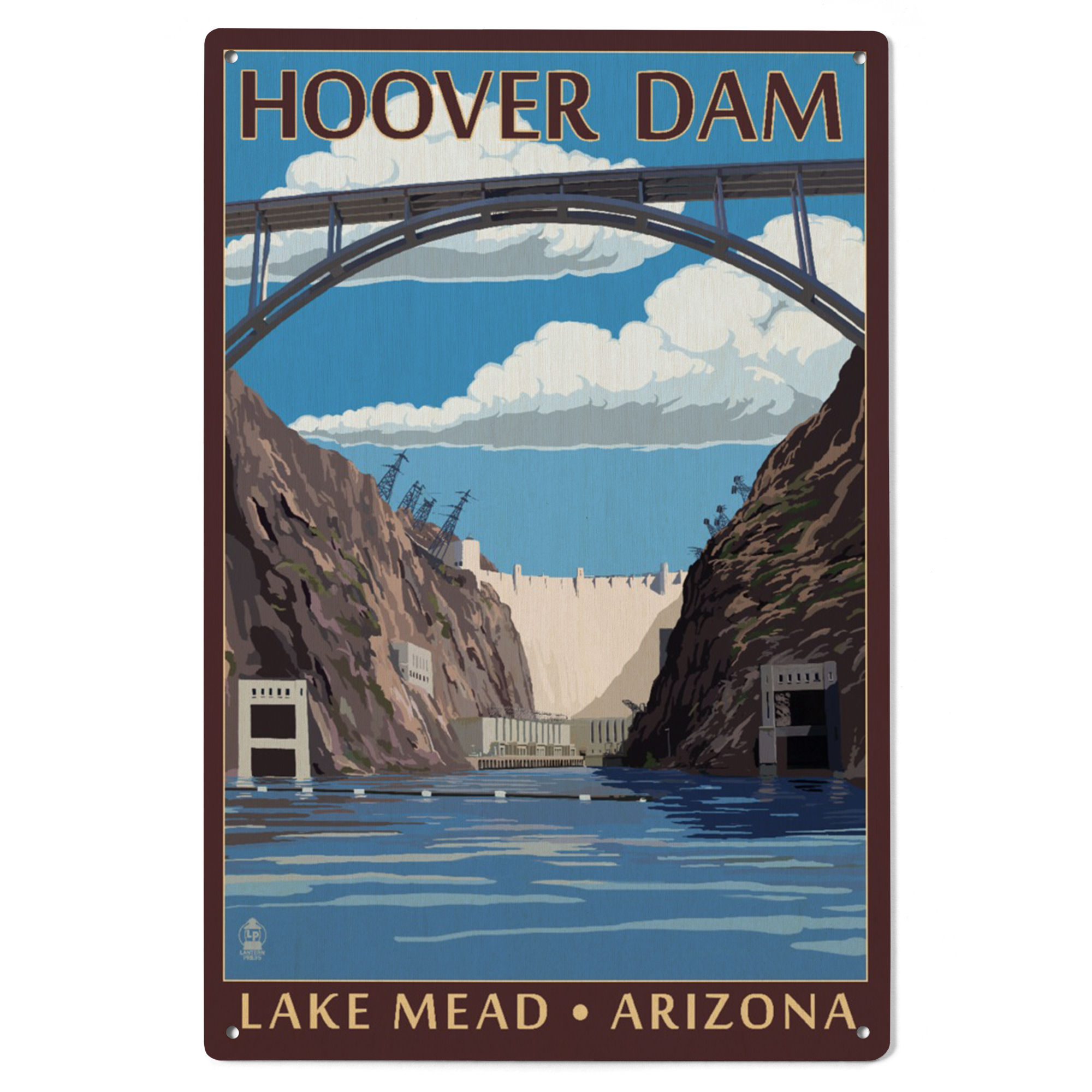 Lake Mead, Arizona, Hoover Dam Birch Wood Wall Sign (6x9 Rustic Home ...
