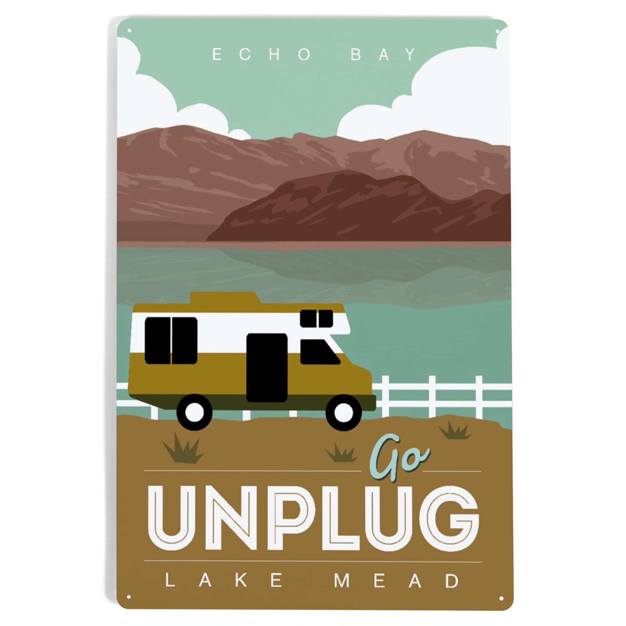 Lake Mead, Echo Bay, Go Unplug (12x18 Aluminum Art, Indoor Outdoor ...