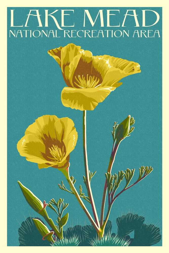 Lake Mead, National Recreation Area, Bear Paw Poppy, Letterpress (9x12 ...