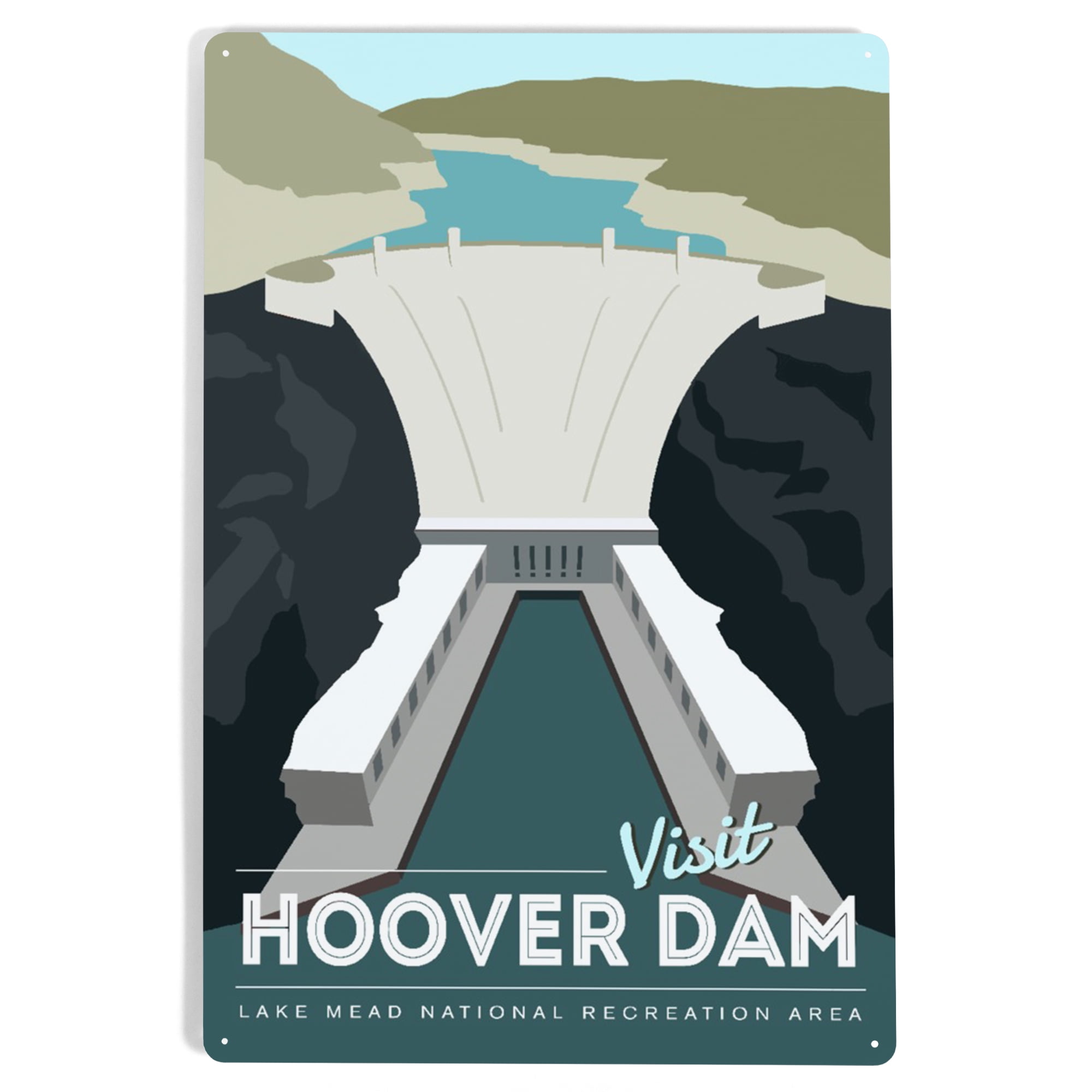 Lake Mead National Recreation Area, Hoover Dam (12x18 Aluminum Art ...