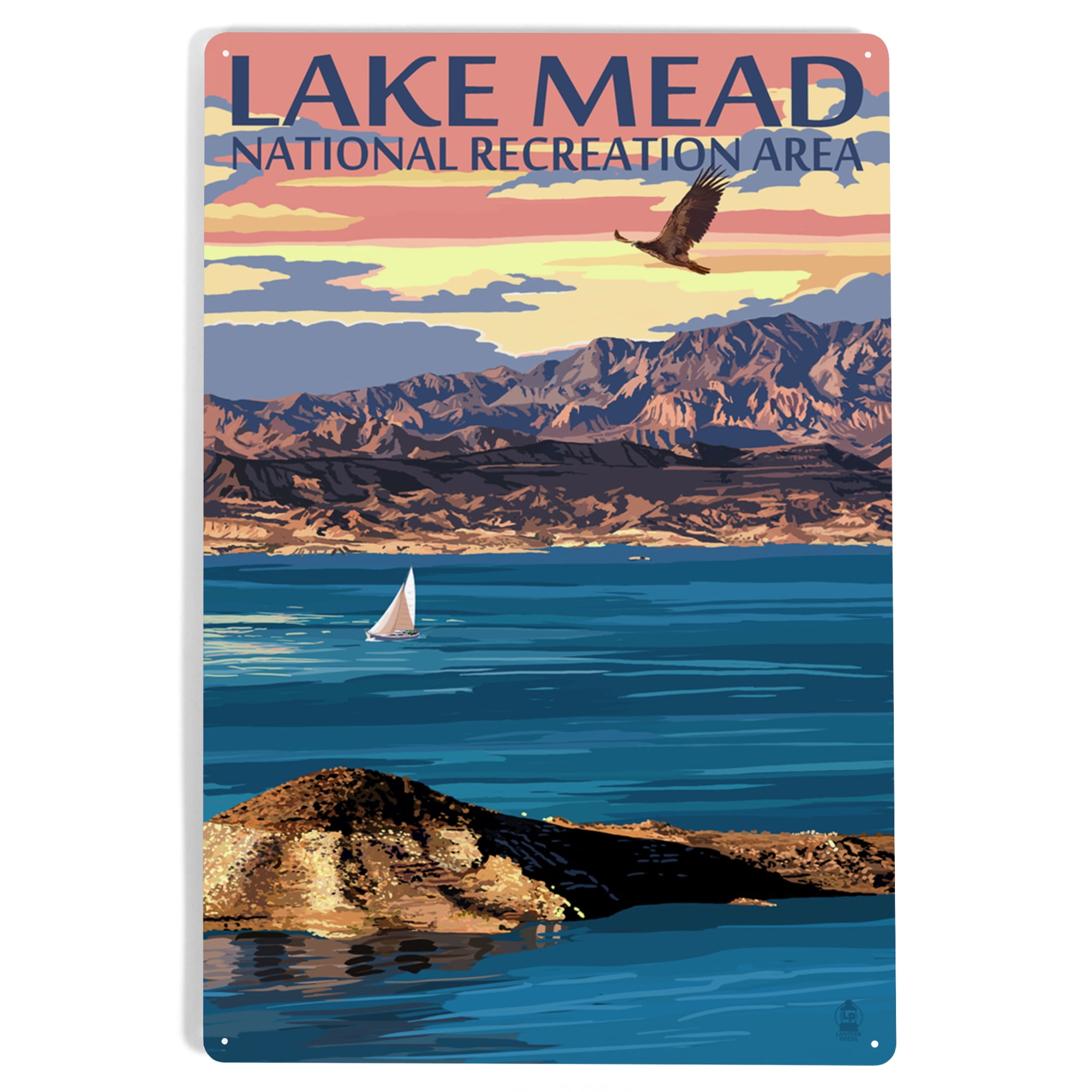 Lake Mead, National Recreation Area, Lake View (12x18 Aluminum Art ...