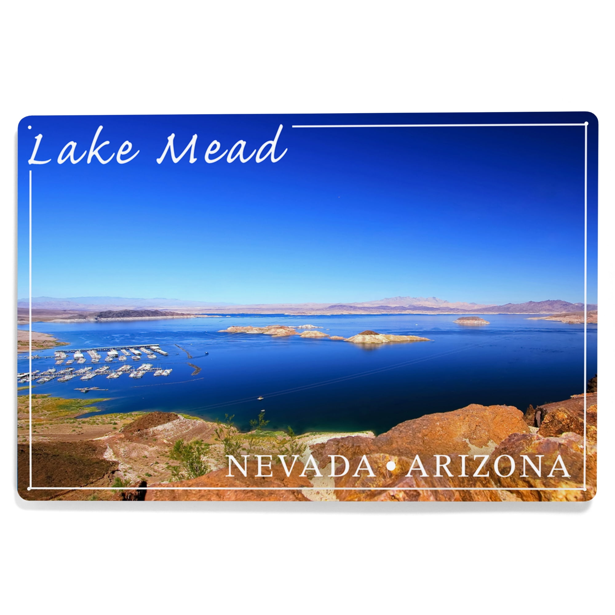 Lake Mead, Nevada, Arizona, Marina View (12x18 Aluminum Art, Indoor ...