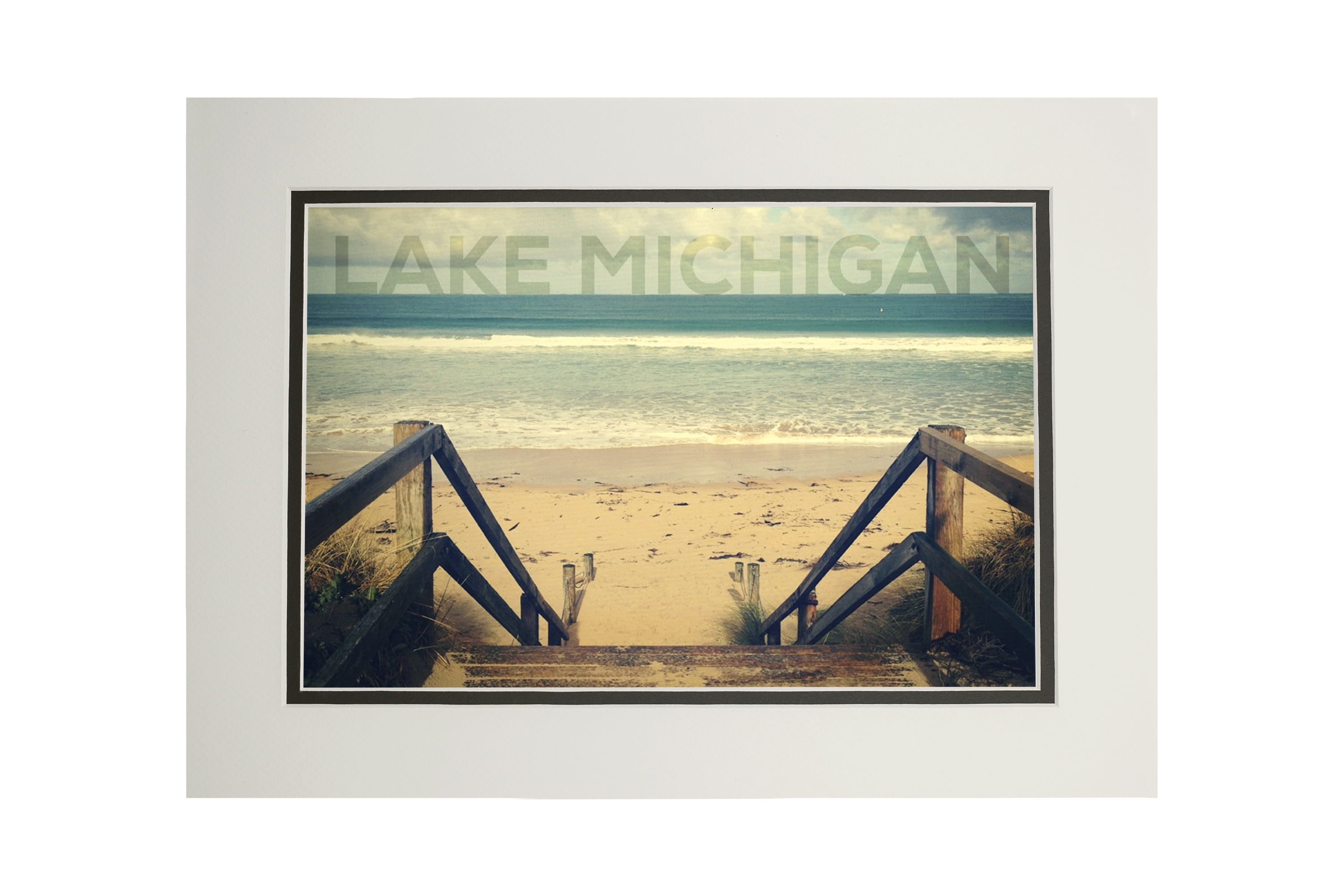 Lake Michigan, Sandy Stairs and Beach - Walmart.com