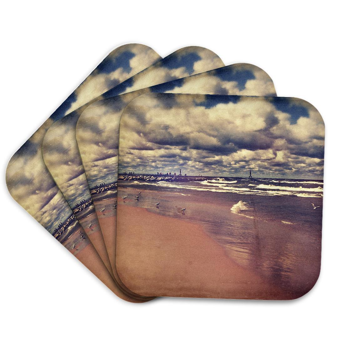3drose, Lake Michigan Summer - Stylized Photograph of a Sandy Beach ...