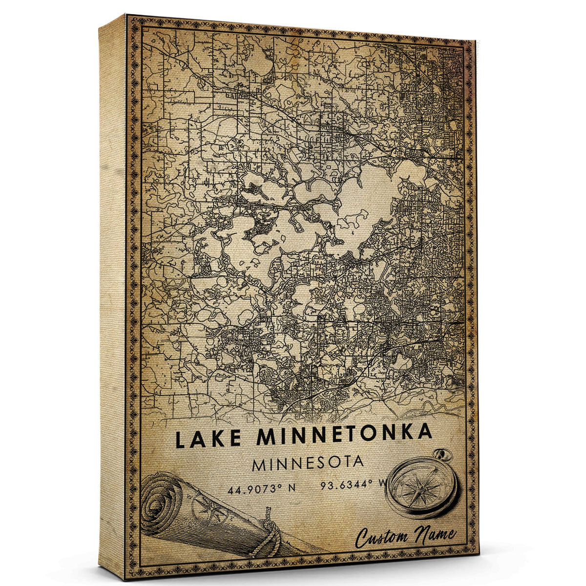 Lake Minnetonka Map Poster, Minnesota Map Art Poster, Canvas, Lake ...