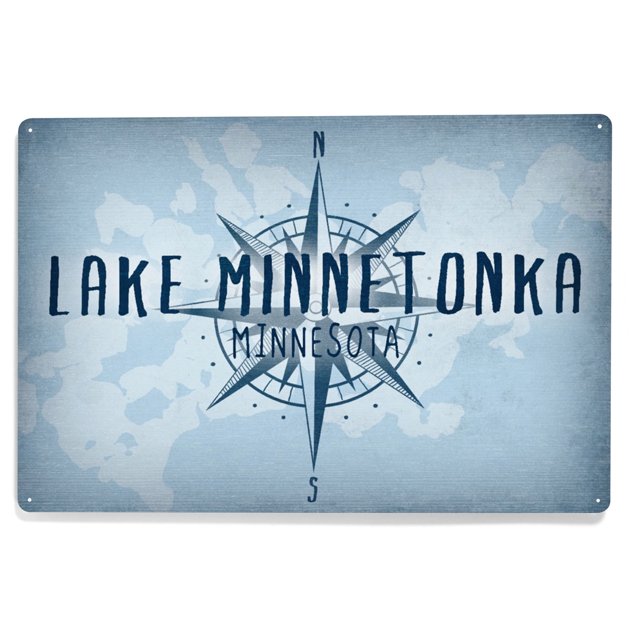 Lake Minnetonka, Minnesota, Lake Essentials, Lake and Compass (12x18 ...