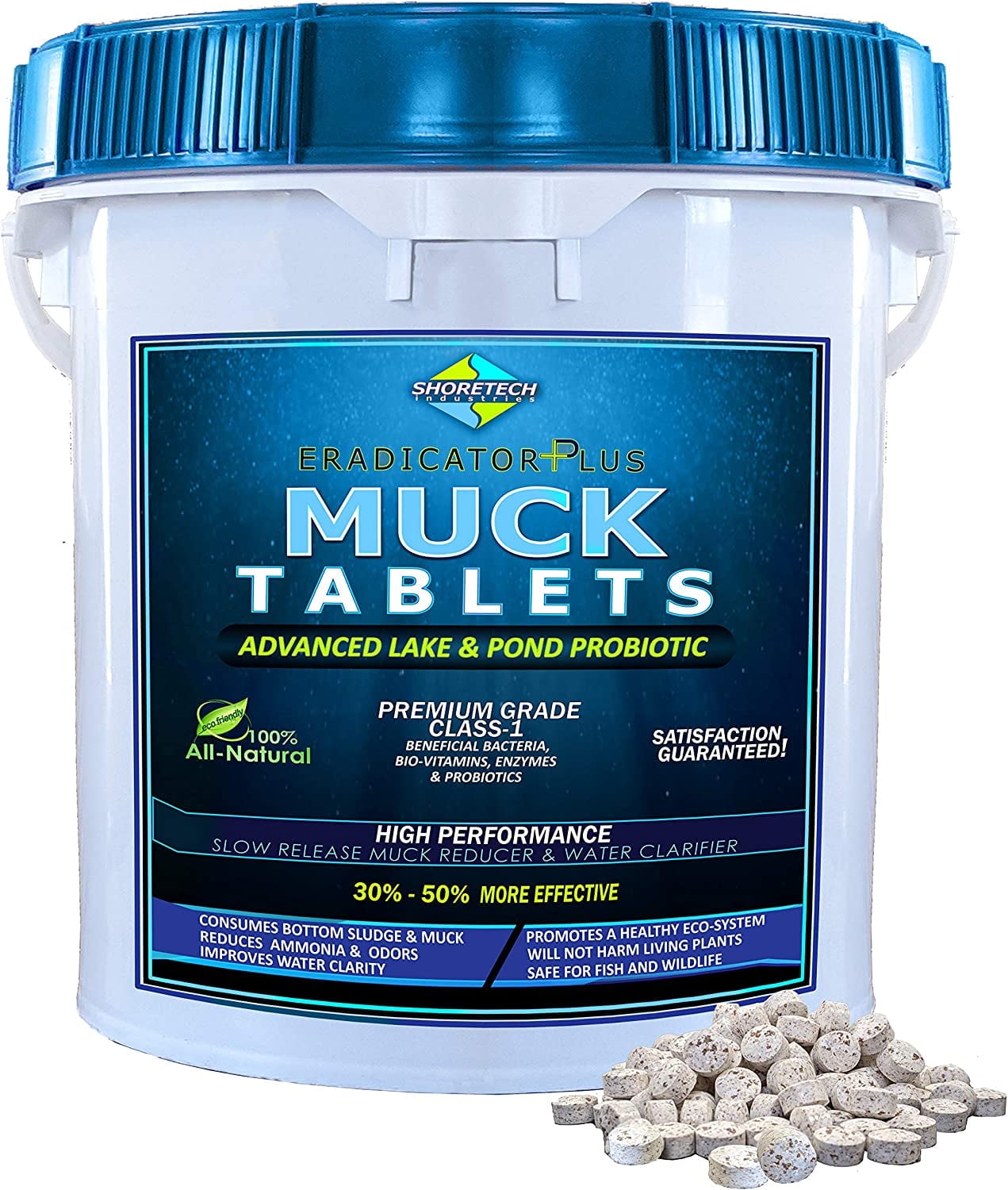 Lake Muck Reducer Tablets - Advanced Lake & Pond Probiotic Water ...