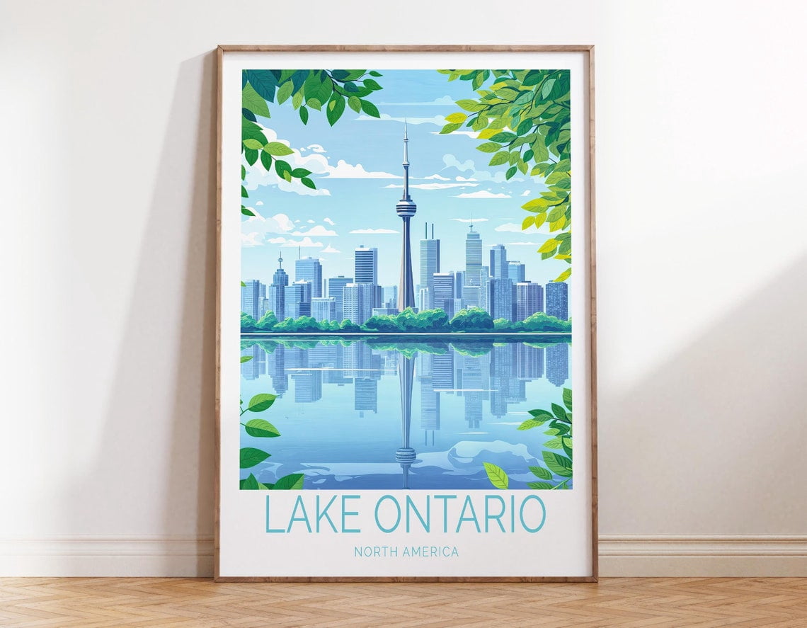 Lake Ontario North America Scenic Nature Wall Art, Unframed Canvas Size ...