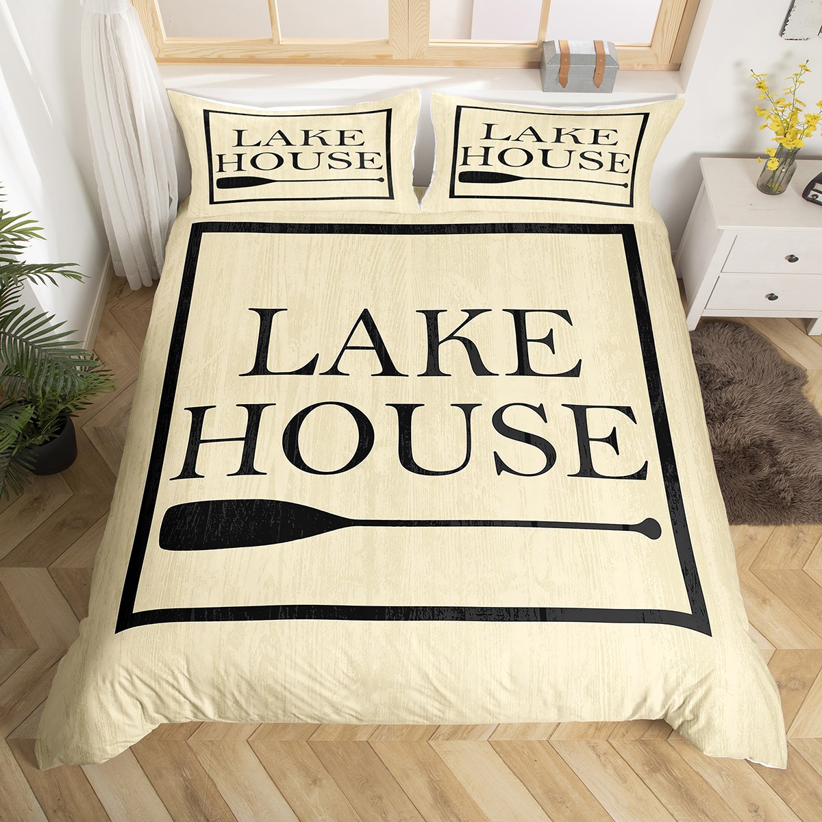 Lake Paddle Bedding Set Lake Decor Comforter Cover for Adults Women ...