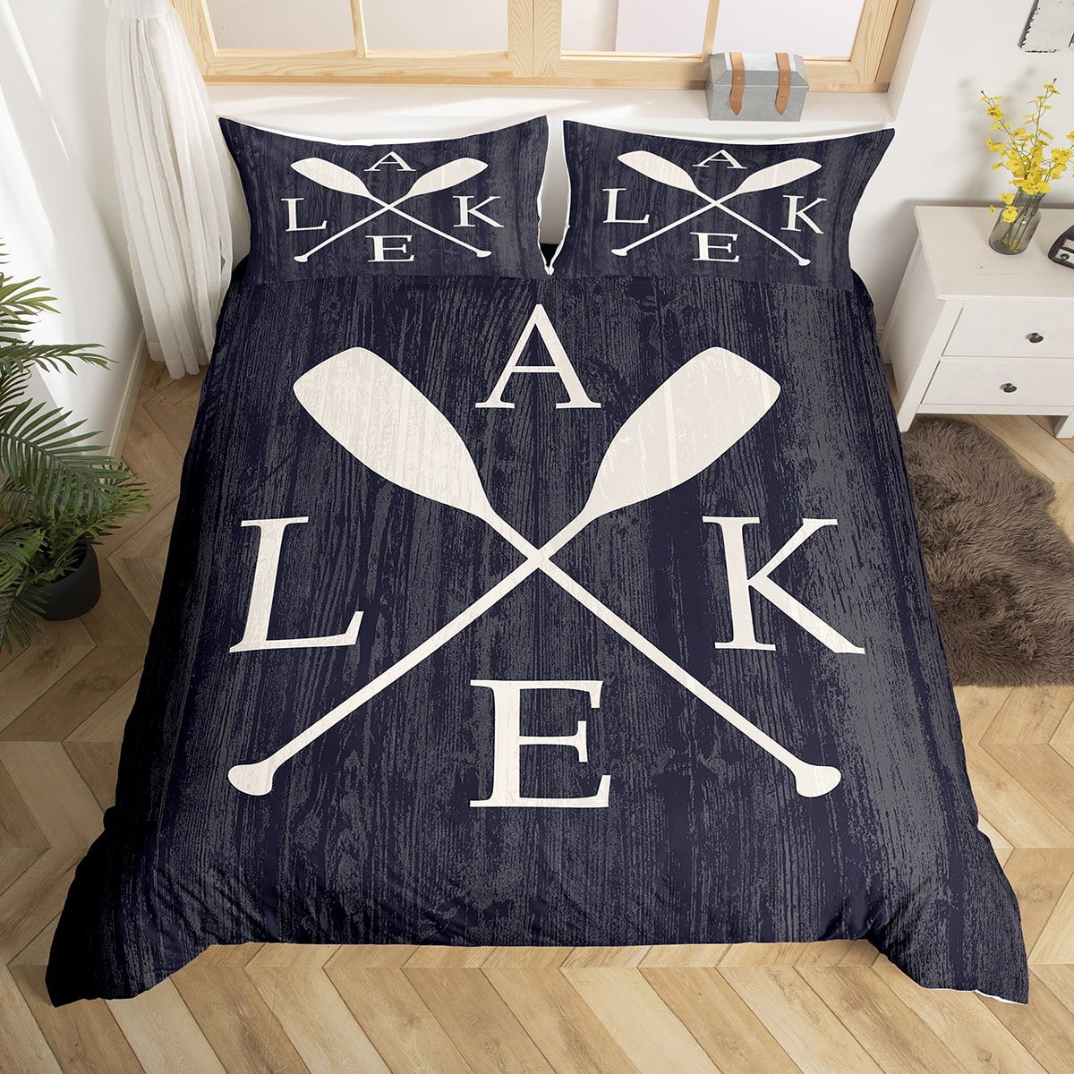 Lake Paddle Bedding Set Lake Decor Comforter Cover for Adults Women ...