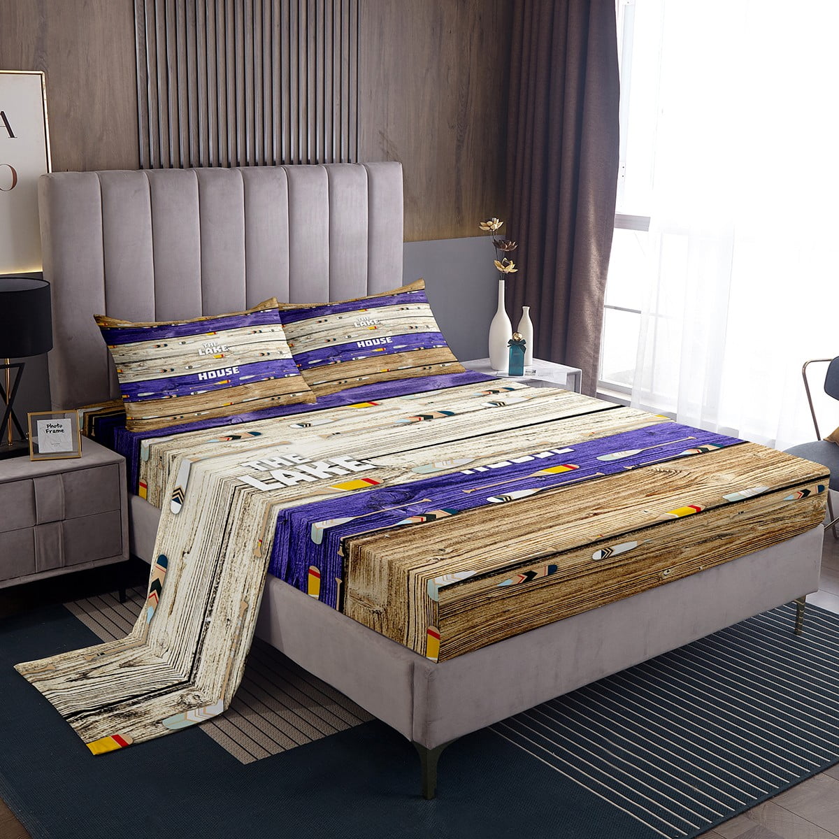 Lake Paddle Sheet Set Full, Lake Cabin Decor Sheets Lake House Decor ...