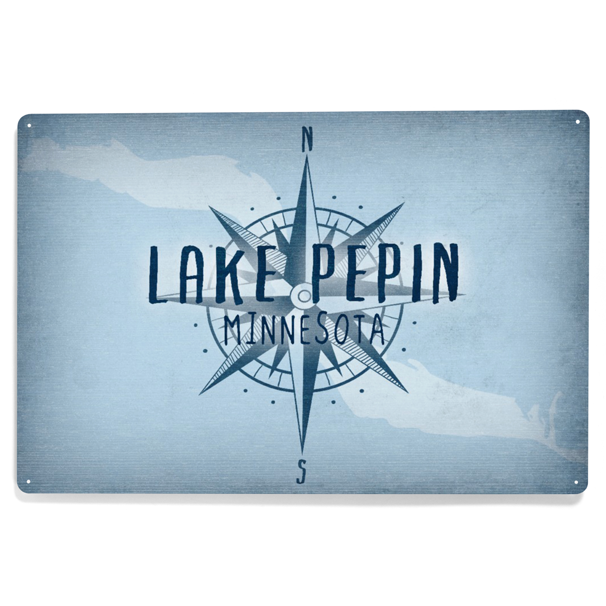 Lake Pepin, Minnesota, Lake Essentials, Lake and Compass (12x18 ...